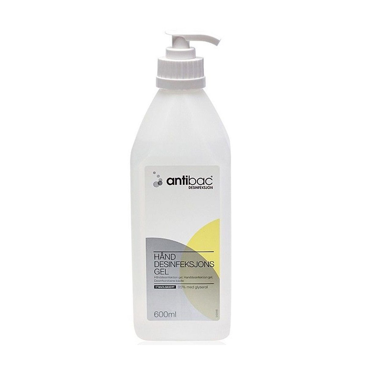 Antibac 600ml hånddesinfeksjon 85% gel m/pumpe - Beverageman